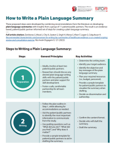 Tips and tricks for writing a plain language summary - Knowledge ...
